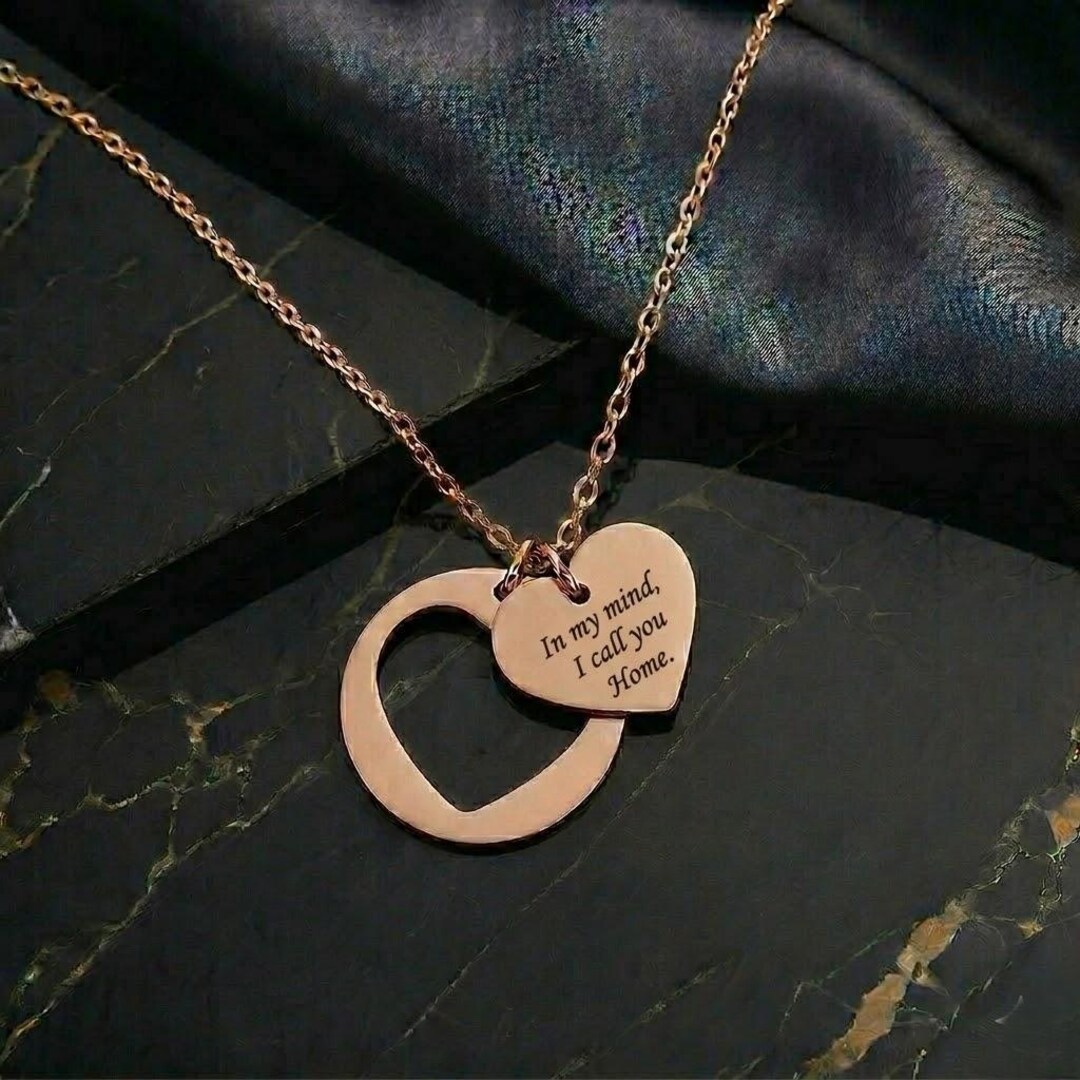 Heart Cutout Necklace With Personalized Engraving - Etsy
