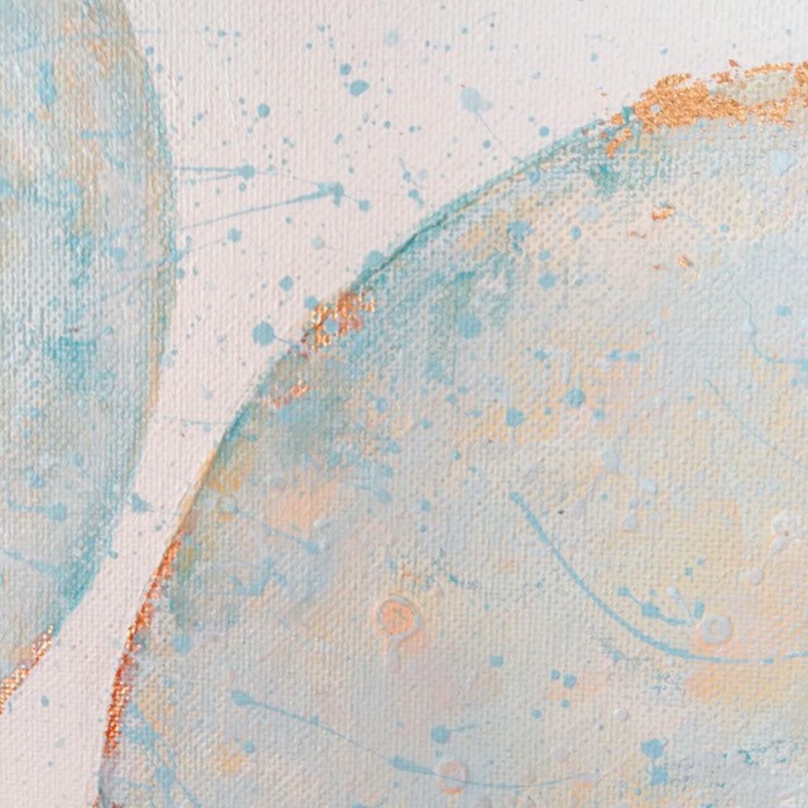 Moon Painting Abstract Moon Painting in Peach Sky Blue - Etsy