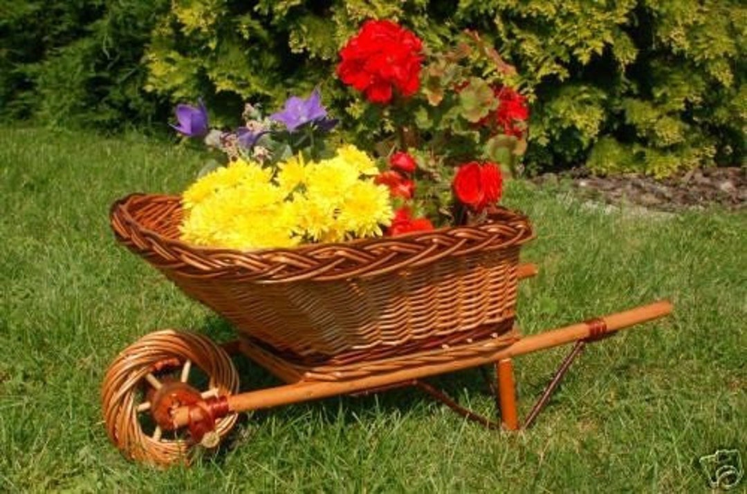 Wheelbarrow in Basket Weaving, Rattan, Baskets, Planter - Etsy