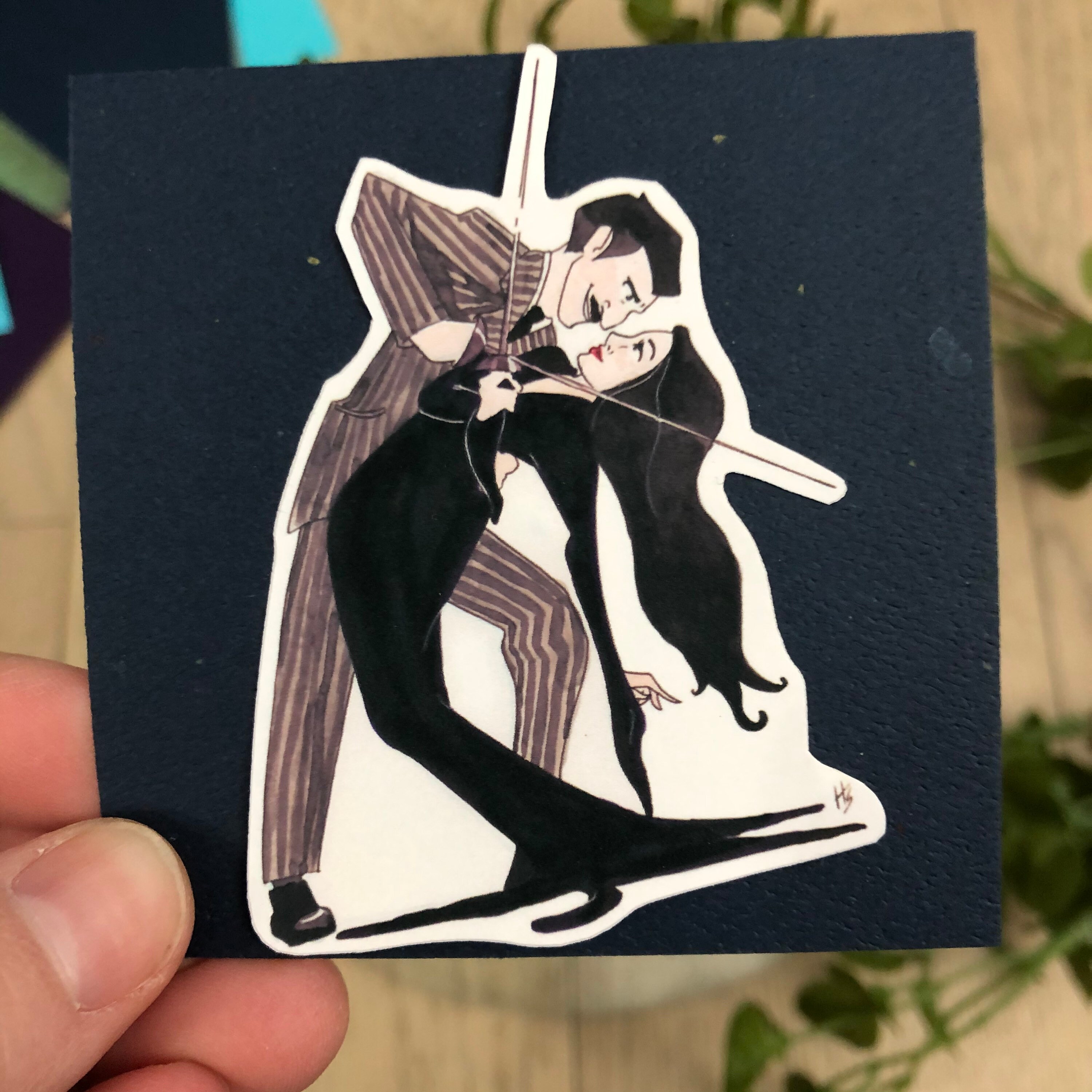Morticia and Gomez Addams, Addams Family Glossy Sticker - Etsy