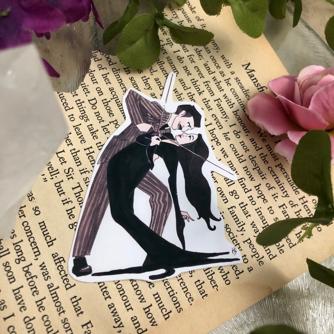 Morticia and Gomez Addams, Addams Family Glossy Sticker - Etsy