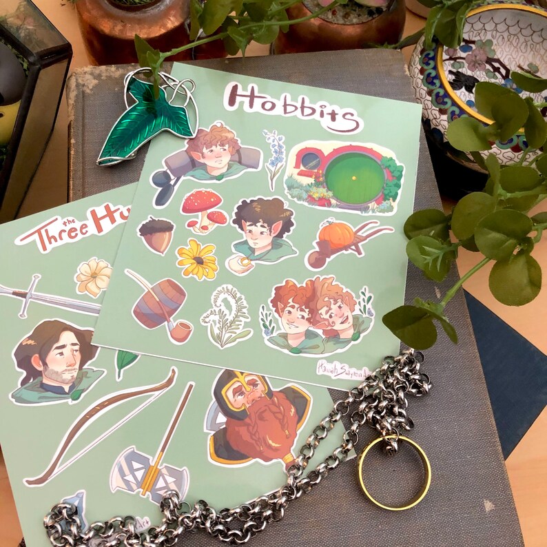 Hobbit Stickers LOTR Fan Art Lord of the Rings Stickers | Etsy