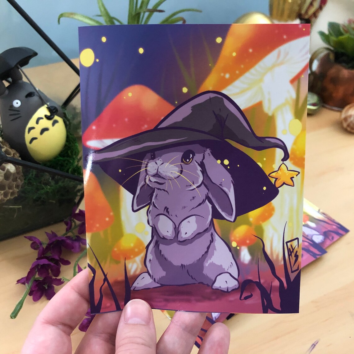 Bunny Mage Print Witch Bunny Magical Bunny Glossy Art Print | Etsy