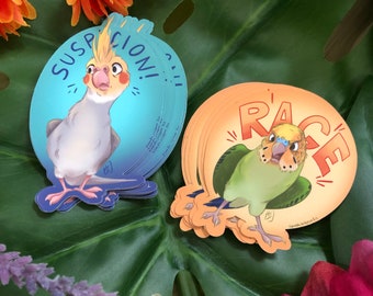 Cockatiel Sticker, Bird Stickers, Bird Laptop Stickers, Cockatoo Water ...