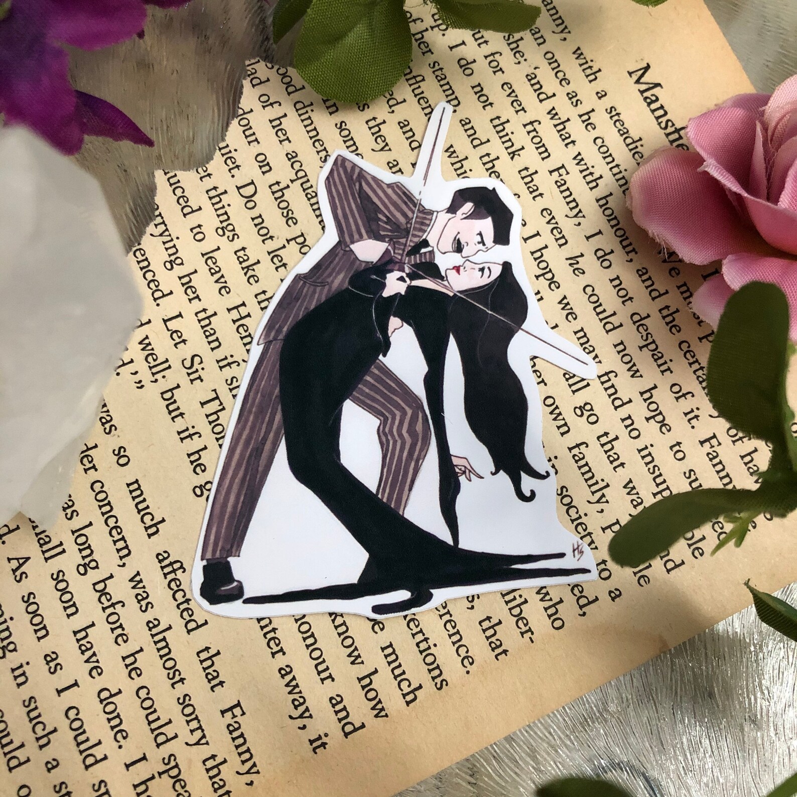 Morticia and Gomez Addams Addams Family Glossy Sticker - Etsy