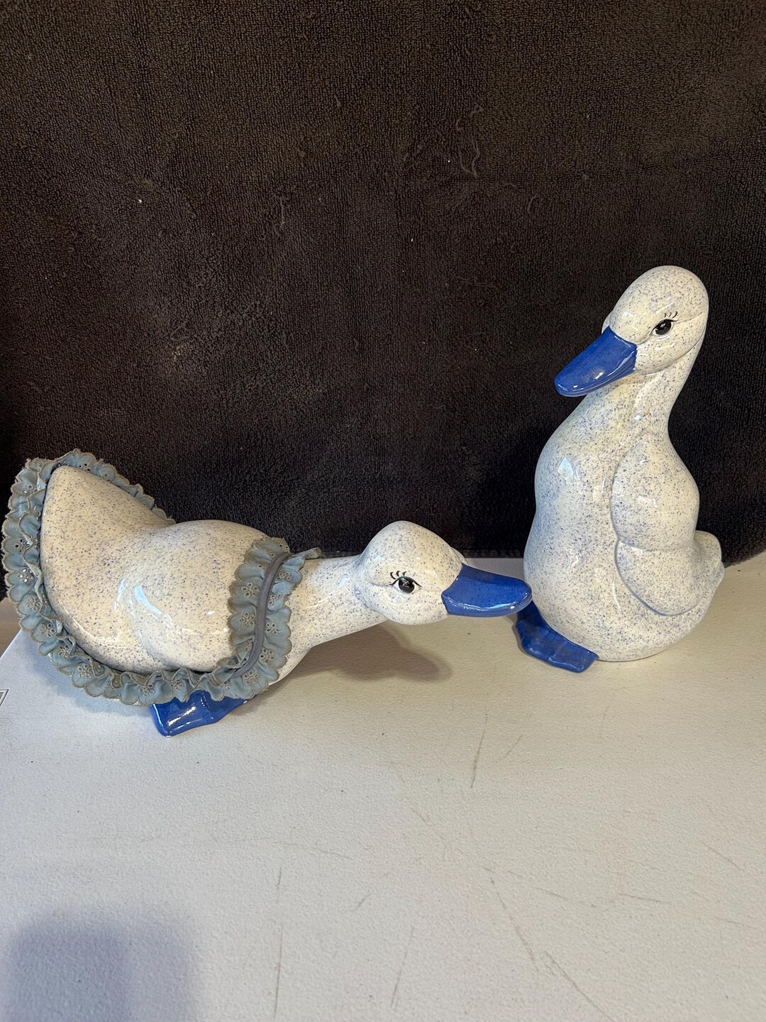 Pair of Vintage Ceramic Ducks. Blue Speckled. - Etsy