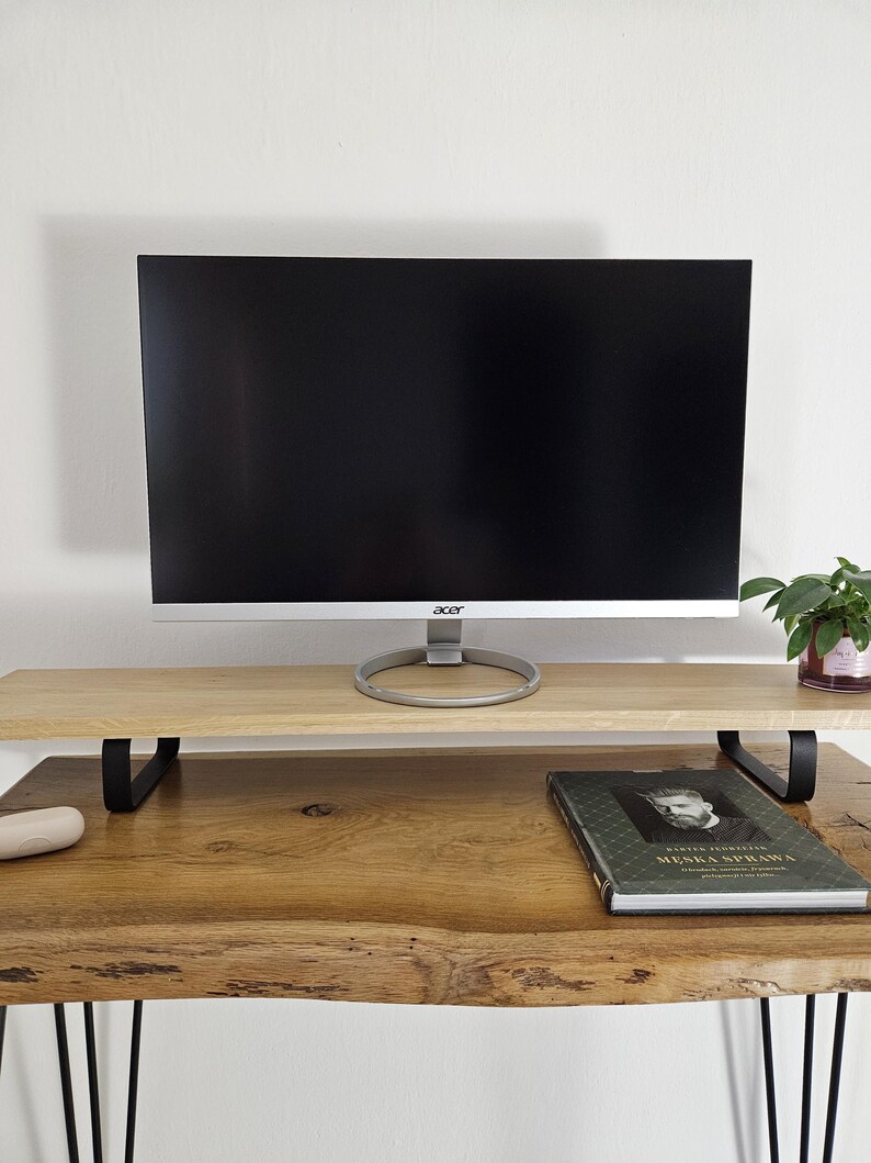 Monitor Stand, Monitor Riser, Wood Monitor Stand, Wooden Dual Monitor ...