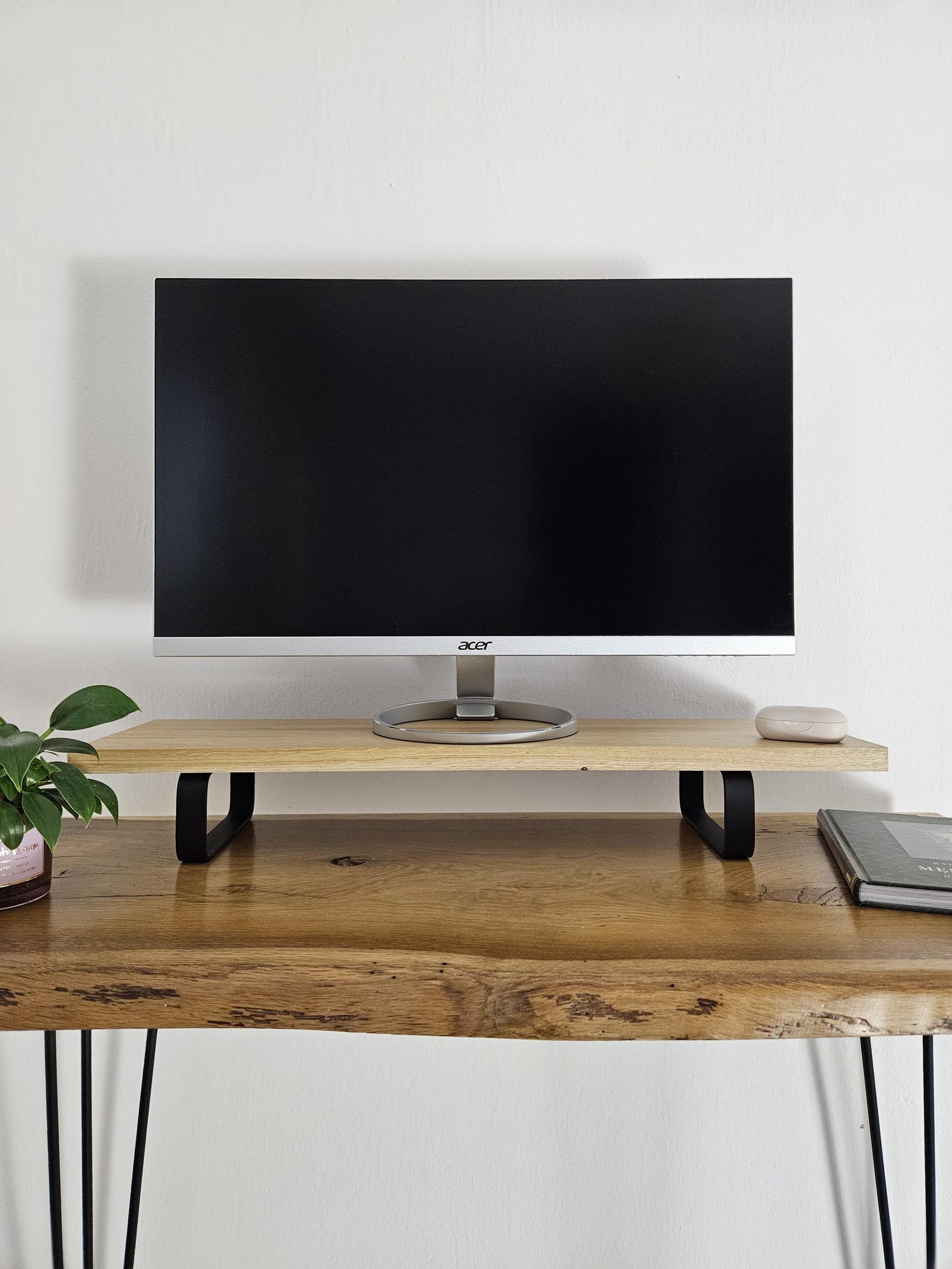 Monitor Stand, Monitor Riser, Wood Monitor Stand, Wooden Dual Monitor ...