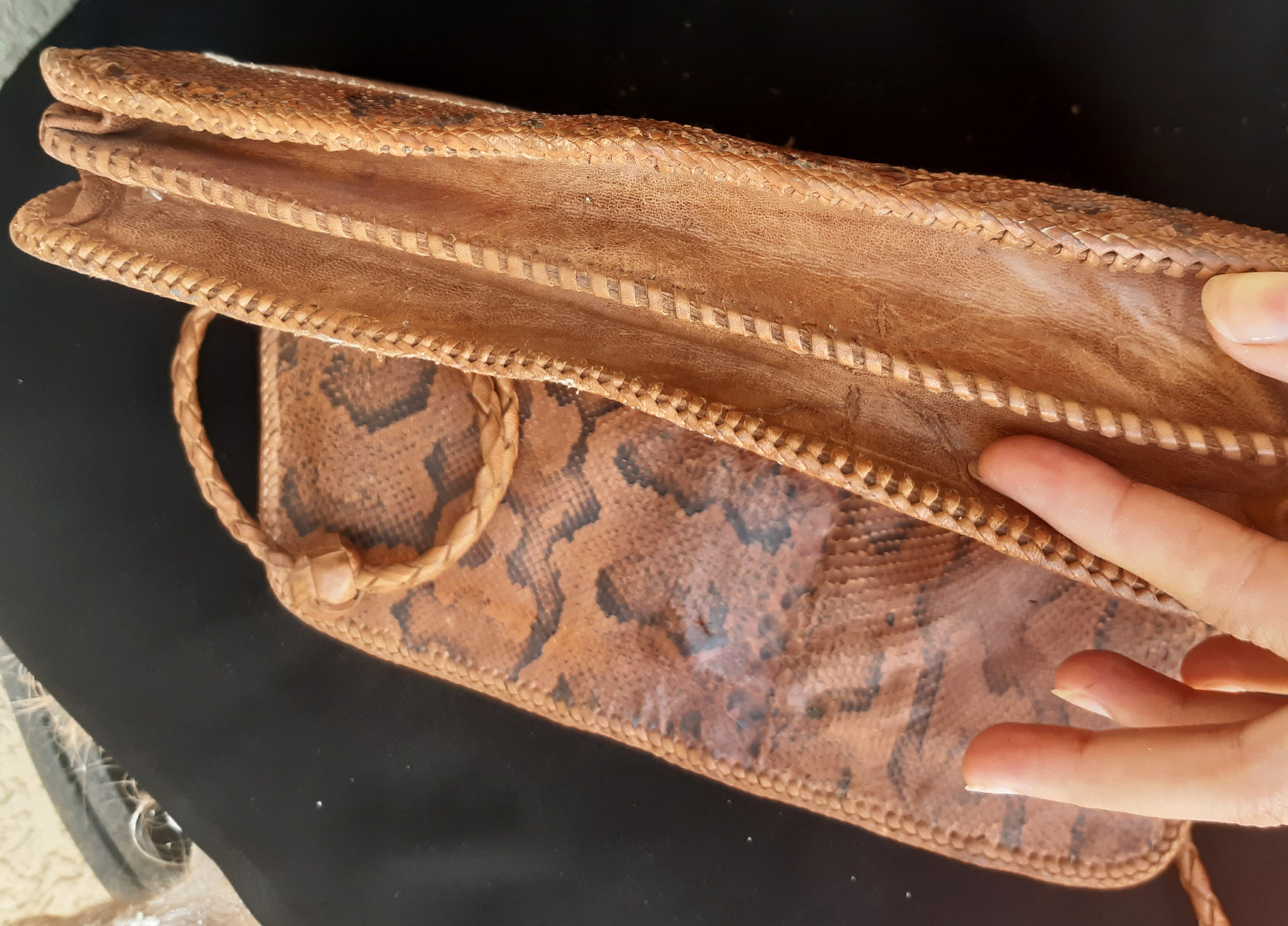 Handmade Snake Style LEATHER Shoulder Women BAG Old Brown - Etsy UK