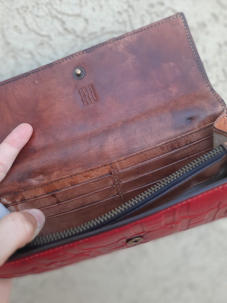 Carolina Herrera Candy Red Leather CH Monogram Embossed Flap-top CH ...