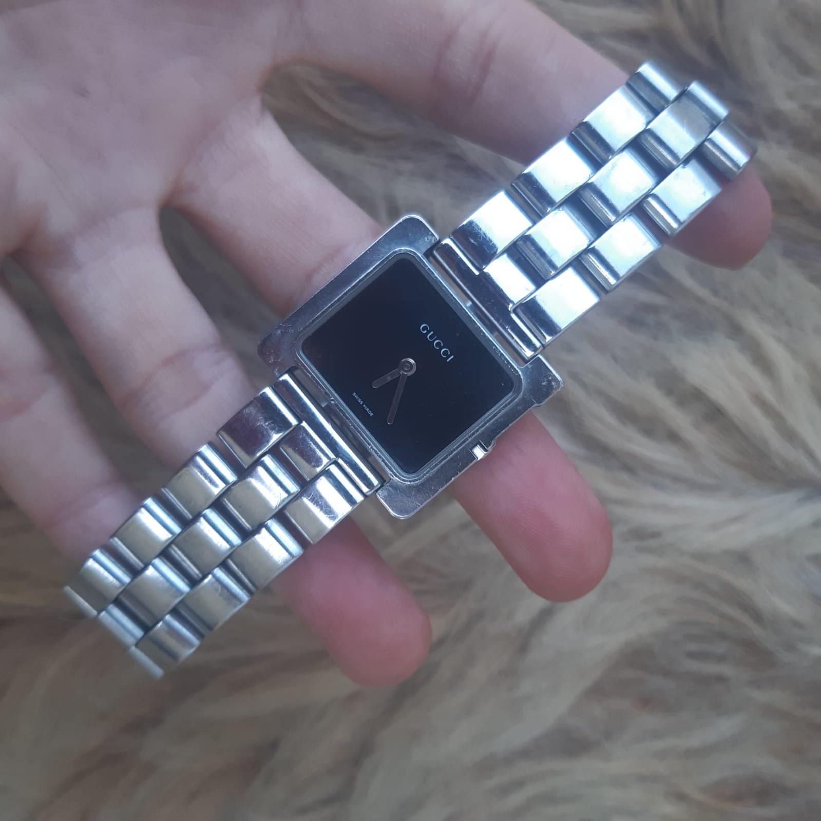 Gucci Ladies Watch G-gucci, GUCCI Black Dial Stainless Steel Quartz ...