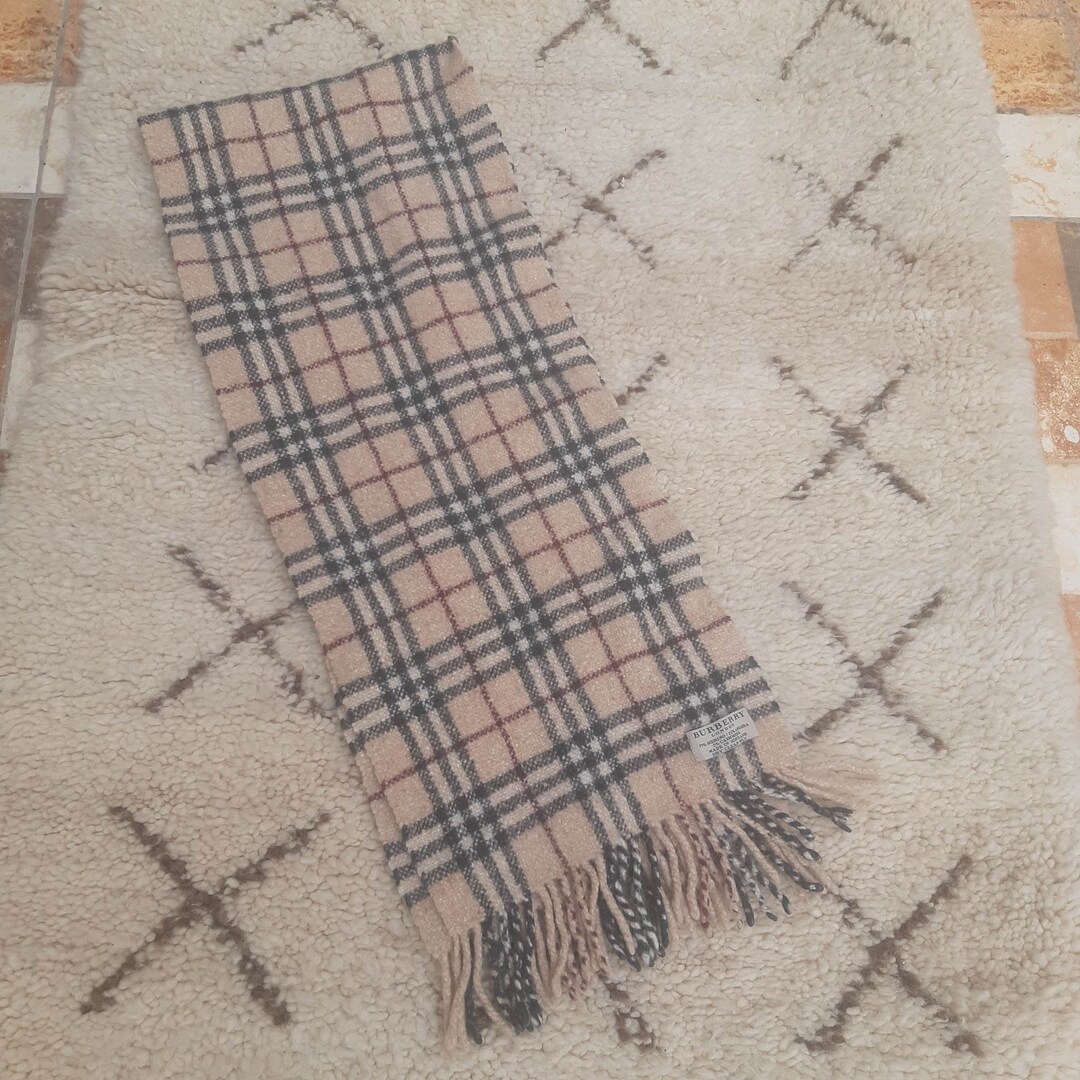 Burberry London Plaid Scarf, Burberry Merino Cashmere Wool Nova Made in ...