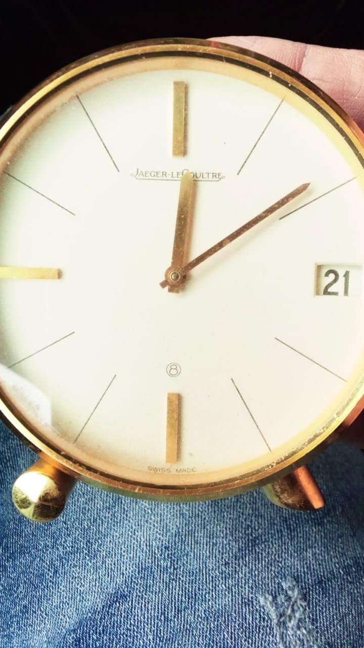 Jaeger Lecoultre Gilt Brass Vintage Desk Clock Ref.425, Circa 1960 A ...
