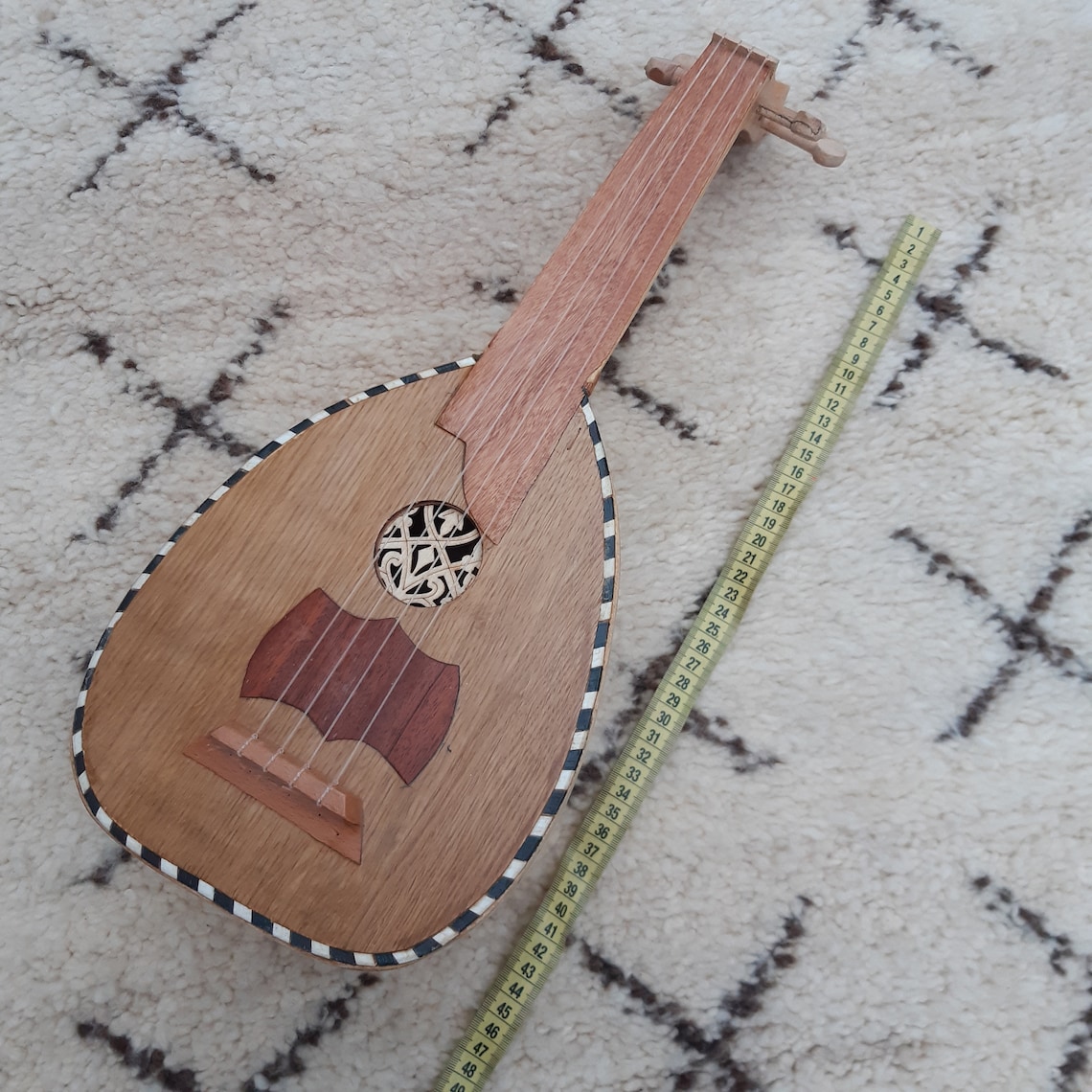 New Handmade Wood Small Lute Musical,arabic STRING Instrument Oud Decor ...