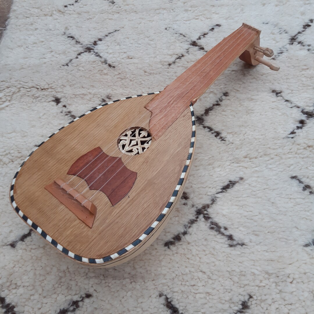 New Handmade Wood Small Lute Musical,arabic STRING Instrument Oud Decor ...