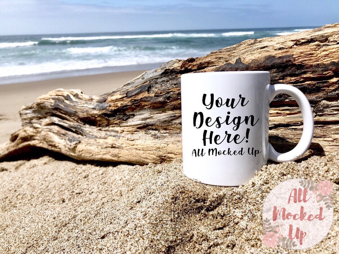 11 Oz White Coffee Mug Mock up Sublimation Mock UP Beach - Etsy