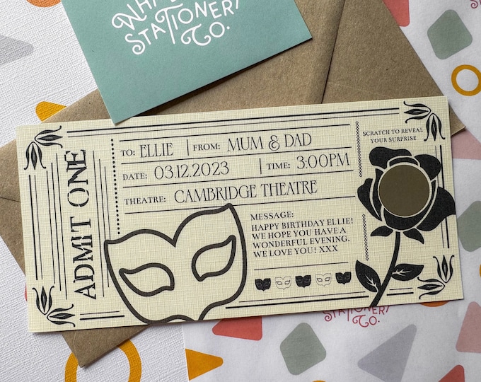 Surprise the Phantom of the Opera Ticket Gift, Surprise Scratch to ...