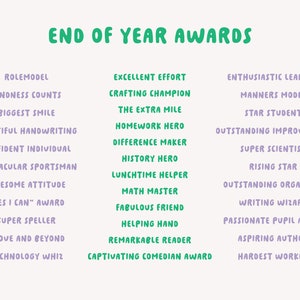 Digital File Printable End of Year Award Certificates - Digital File ...