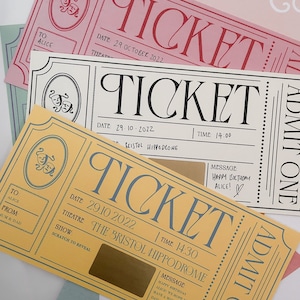 Scratch to Reveal Vintage Style Theatre Ticket Gift: Personalized Show ...