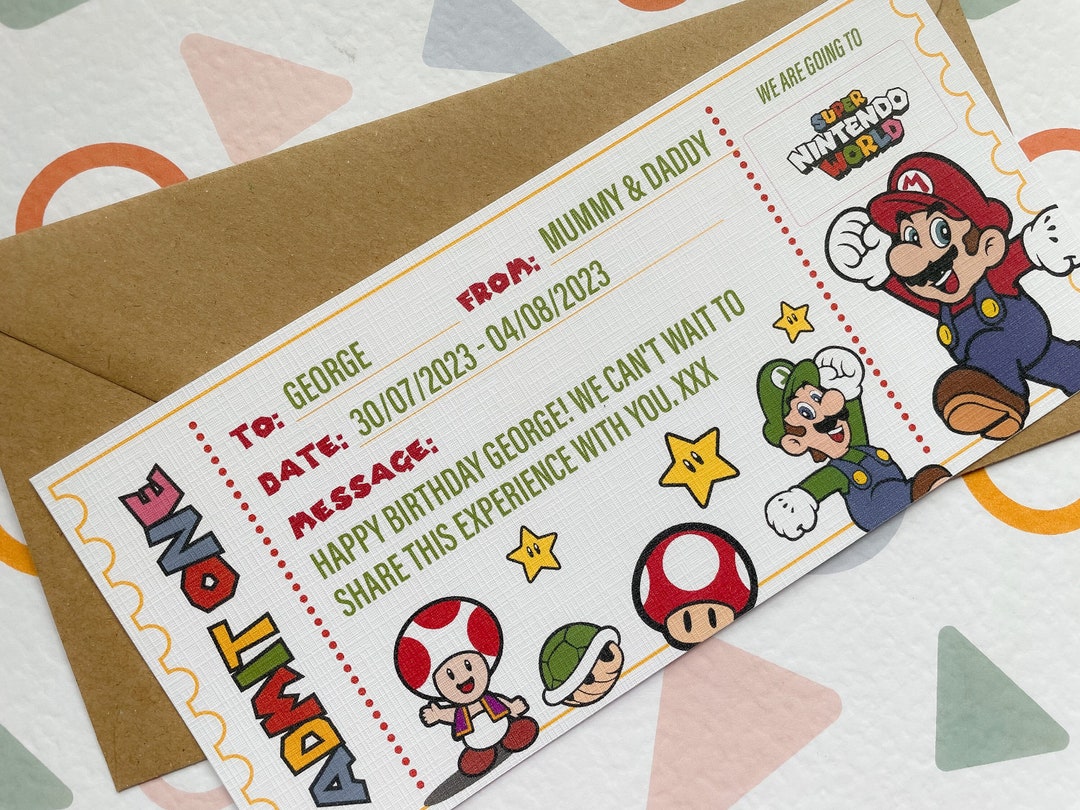 Super Nintendo World Ticket Gift: Scratch to Reveal Surprise - Etsy