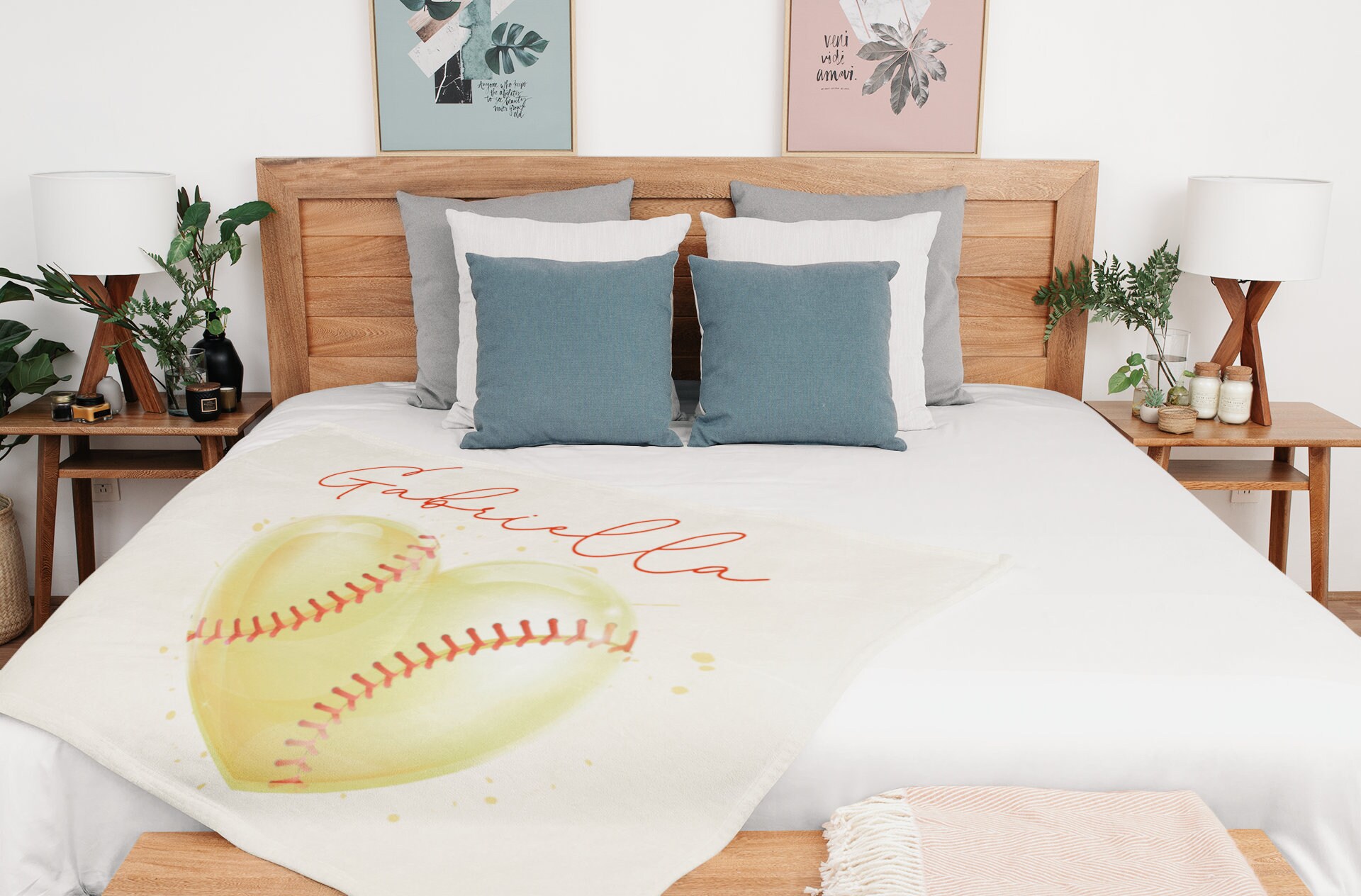Softball Personalized Blanket Personalized Softball Gift | Etsy