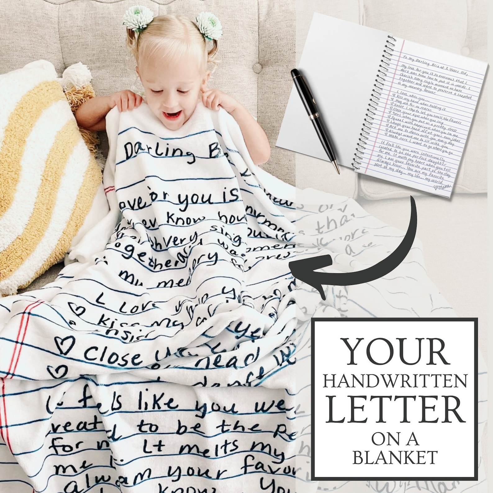 Handwriting Blanket Custom Blanket Personalized Blanket - Etsy