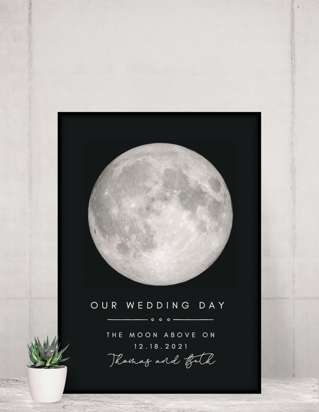 Personalized Moon Gift, Custom Moon Print, Personalized Moon Phase ...