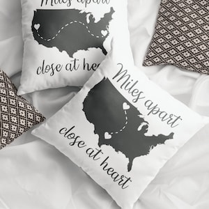Personalized State to State Map Pillow, Gift for Dad, Going Away Gift ...