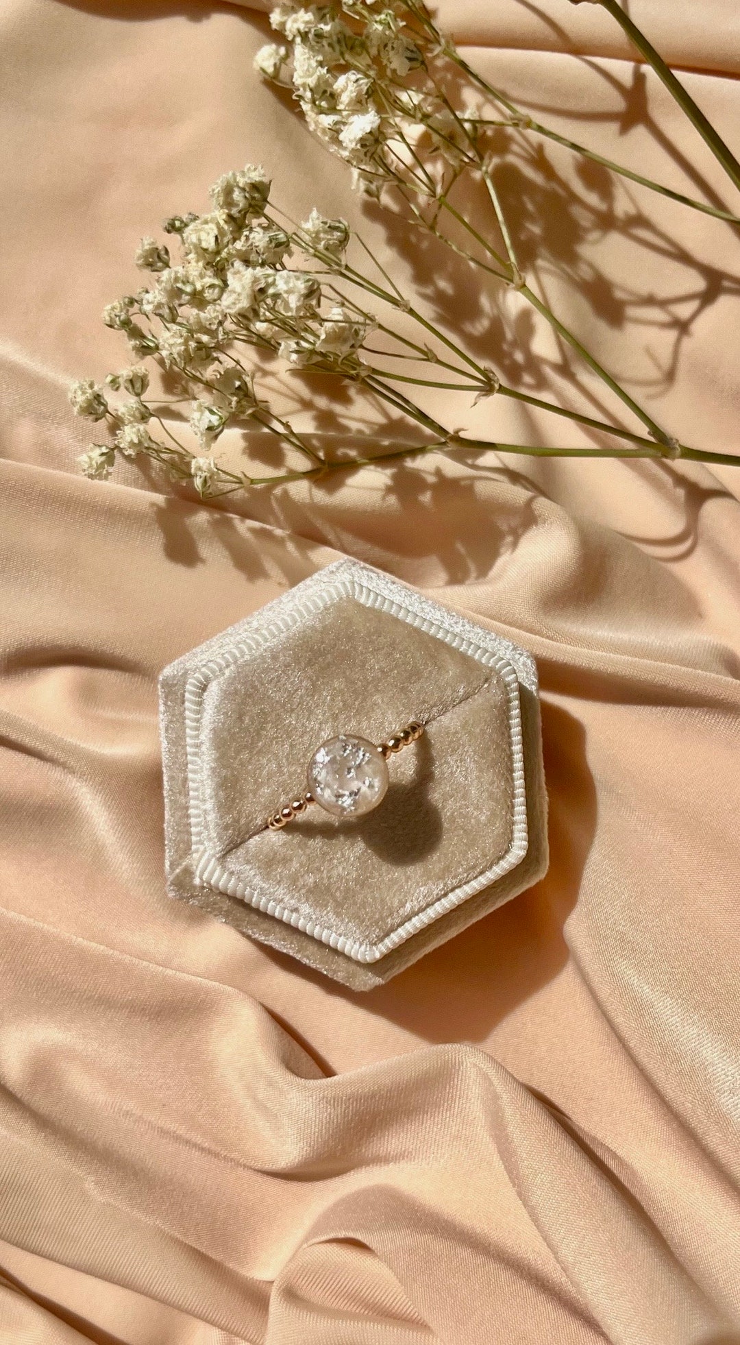 Cremation Ring / Ashes Ring/ Funeral Flower Ring/ Funeral Keepsake ...