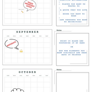 Three Month Custom Calendar Template. Digital File. 3 Designs Included ...