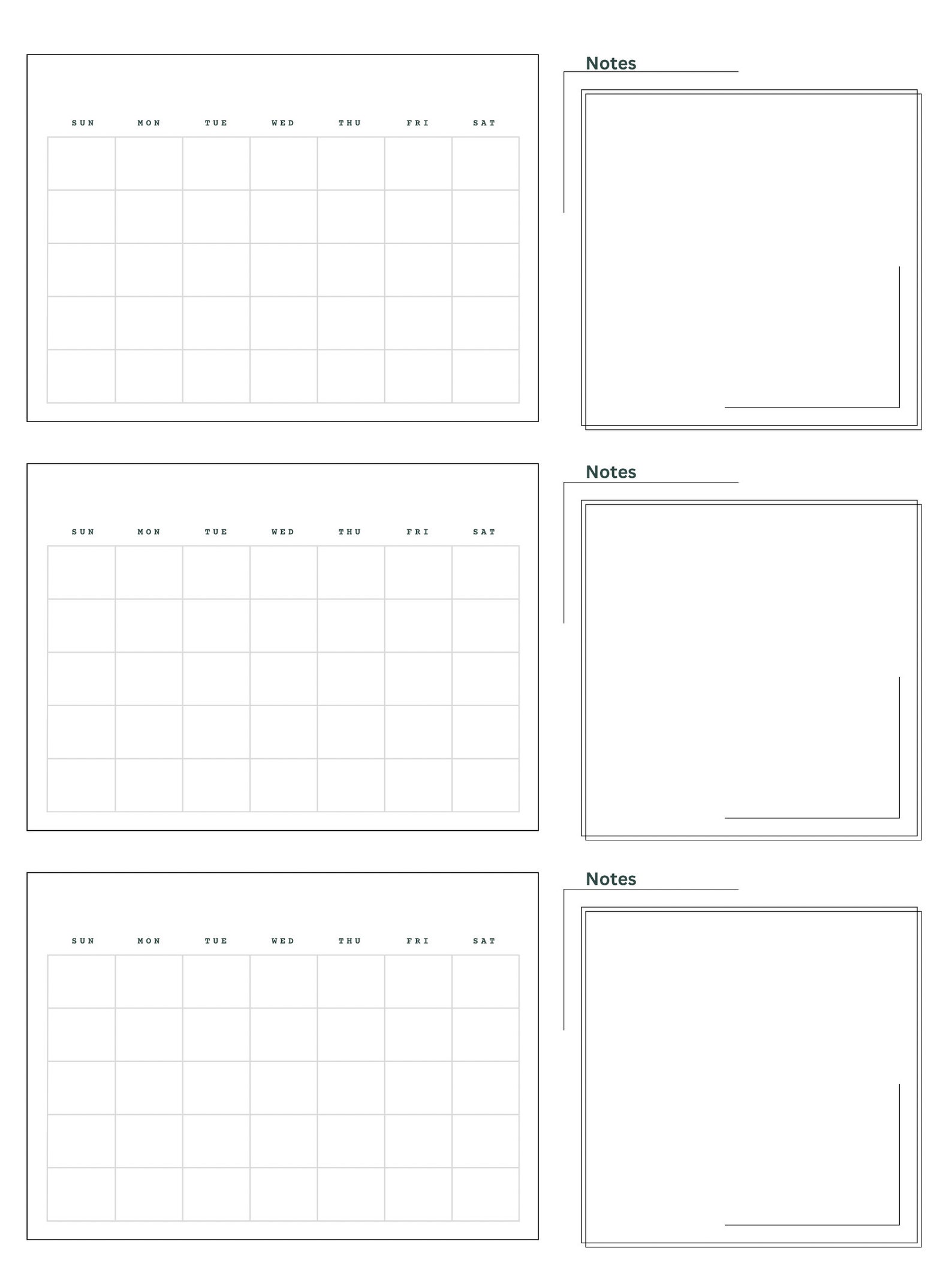 Three Month Custom Calendar Template. Digital File. 3 Designs Included ...