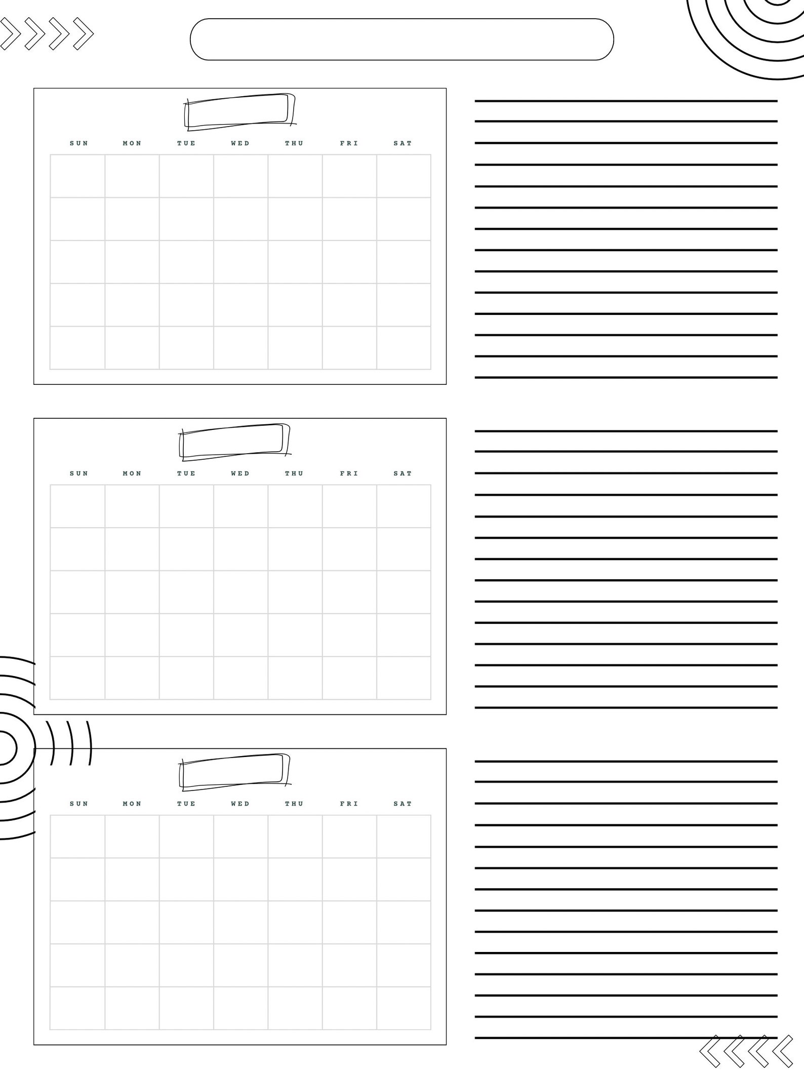 Three Month Custom Calendar Template. Digital File. 3 Designs Included ...