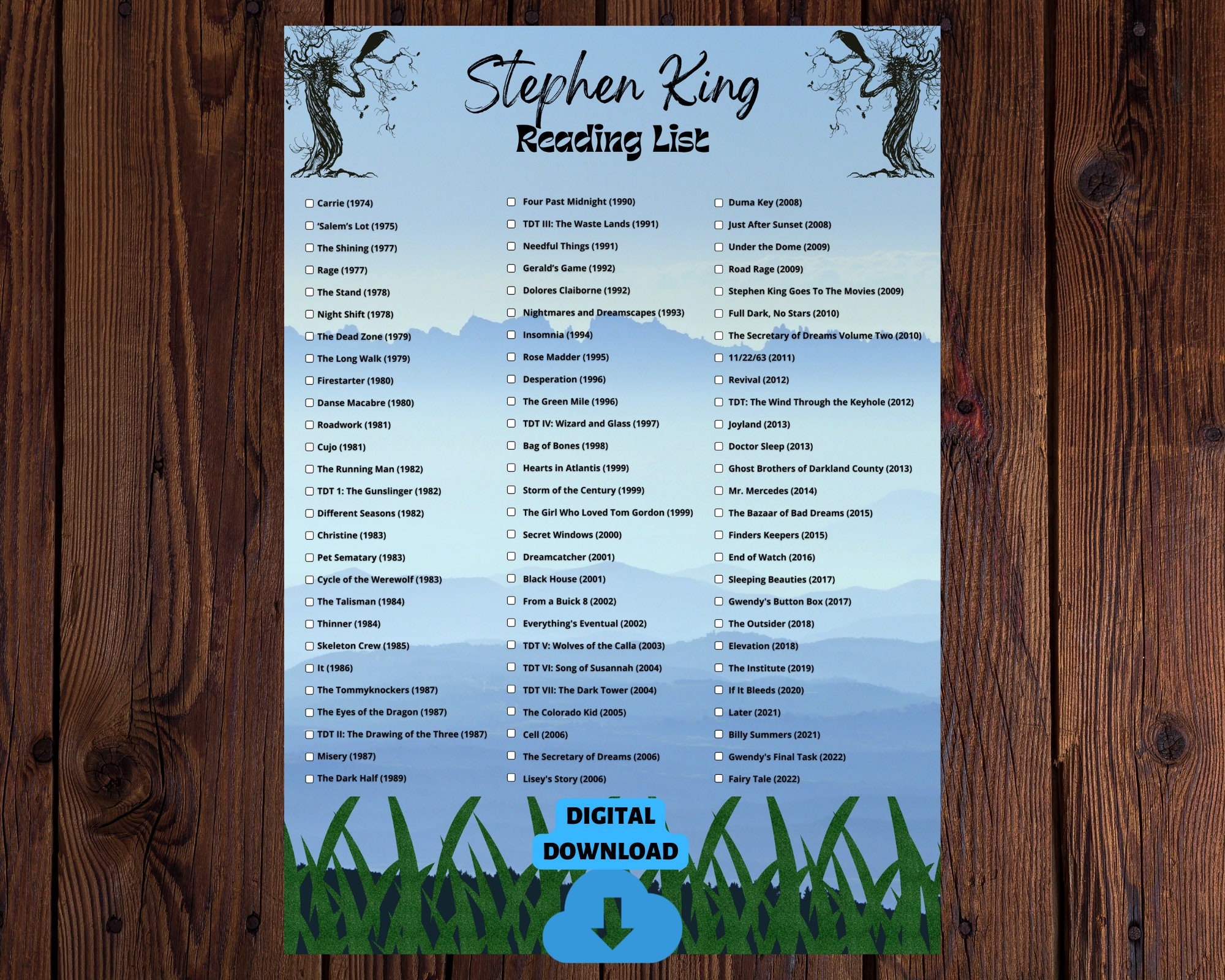 Stephen King Printable Reading List Books in Order Digital - Etsy Stephen King Printable Reading List Books in Order Digital - Etsy