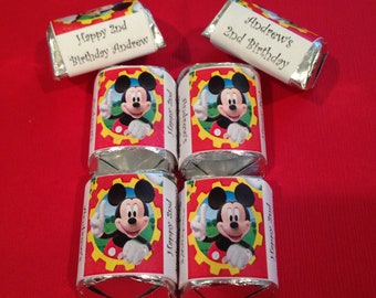 60 Mickey Mouse Birthday Candy Wrappers | Etsy