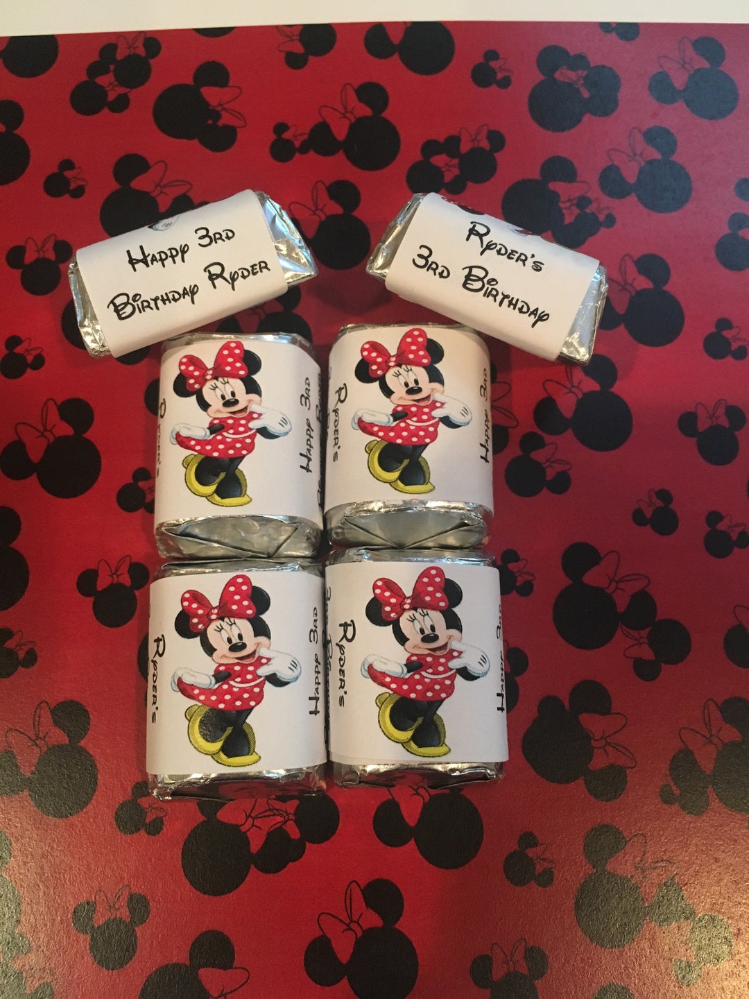60 Minnie Mouse Birthday Candy Wrappers - Etsy
