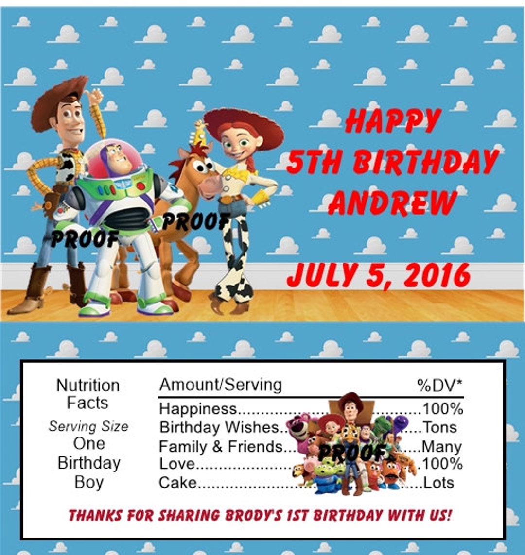 15 Toy Story Birthday Candy Bar Wrappers - Etsy