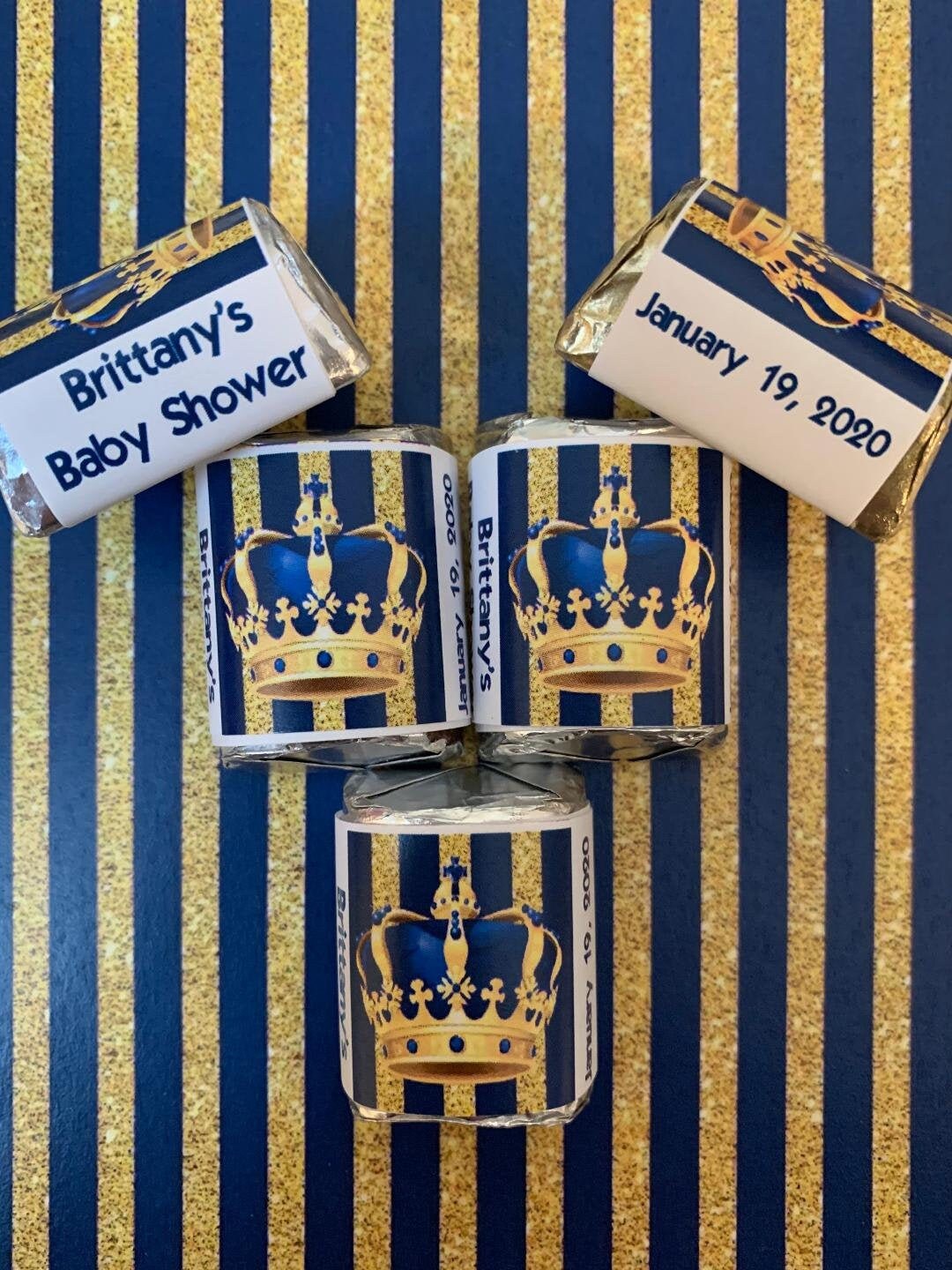 60 Royal Prince Baby Shower Personalized Candy Wrappers | Etsy