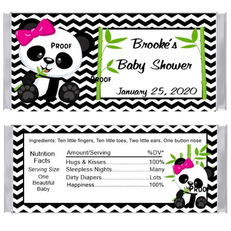 15 Panda Baby Shower Candy Wrappers Boy or Girl Panda - Etsy