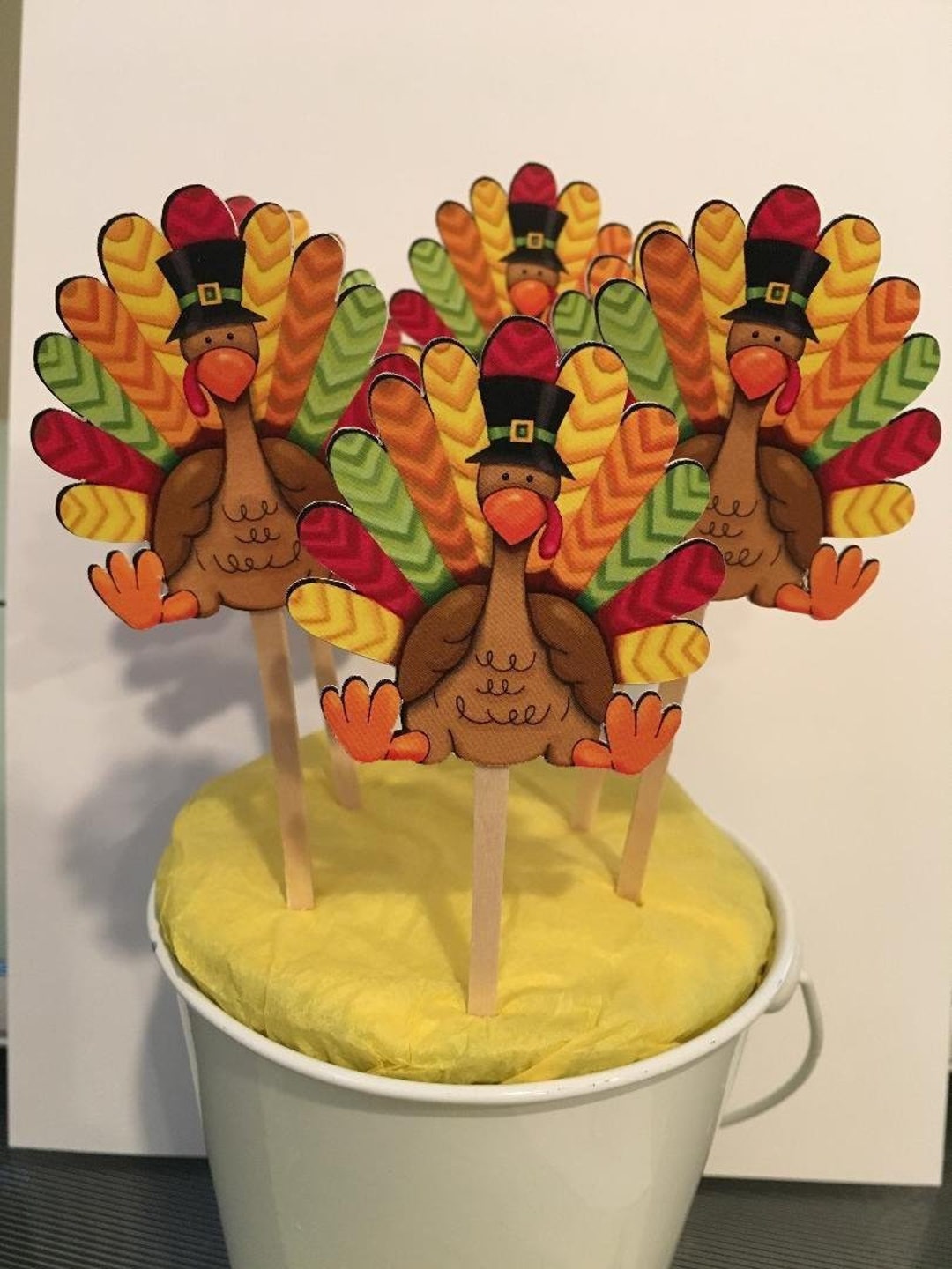 12 Thanksgiving Turkey Cupcake Toppers - Etsy
