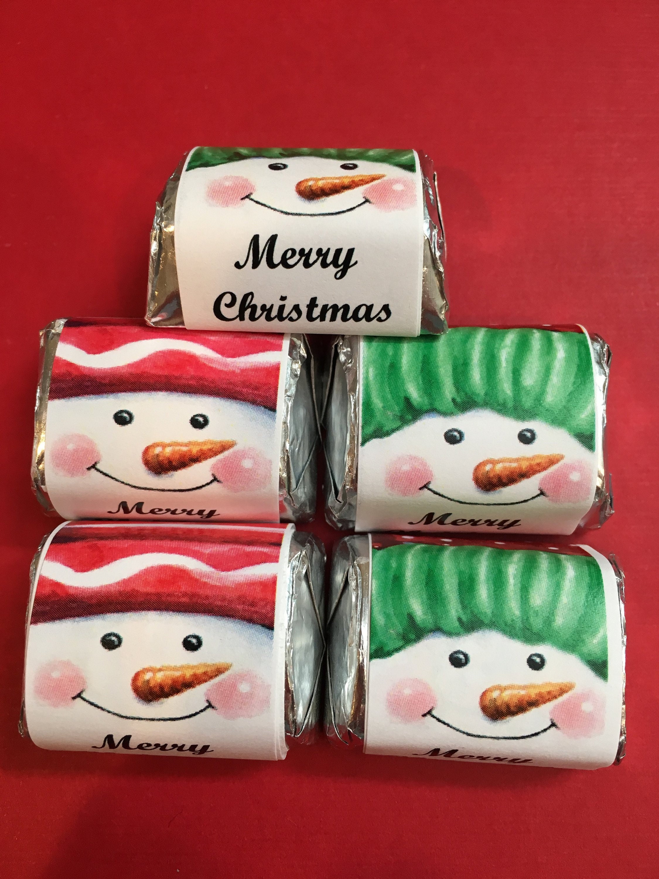 60 Snowman Christmas Candy Wrappers Favors - Etsy
