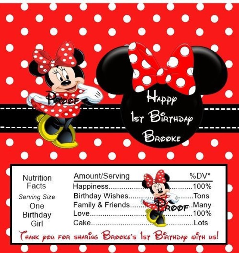 15 Minnie Mouse Birthday Candy Bar Wrappers Favors - Etsy