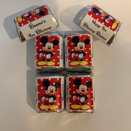 60 Mickey Mouse Birthday Candy Wrappers - Etsy