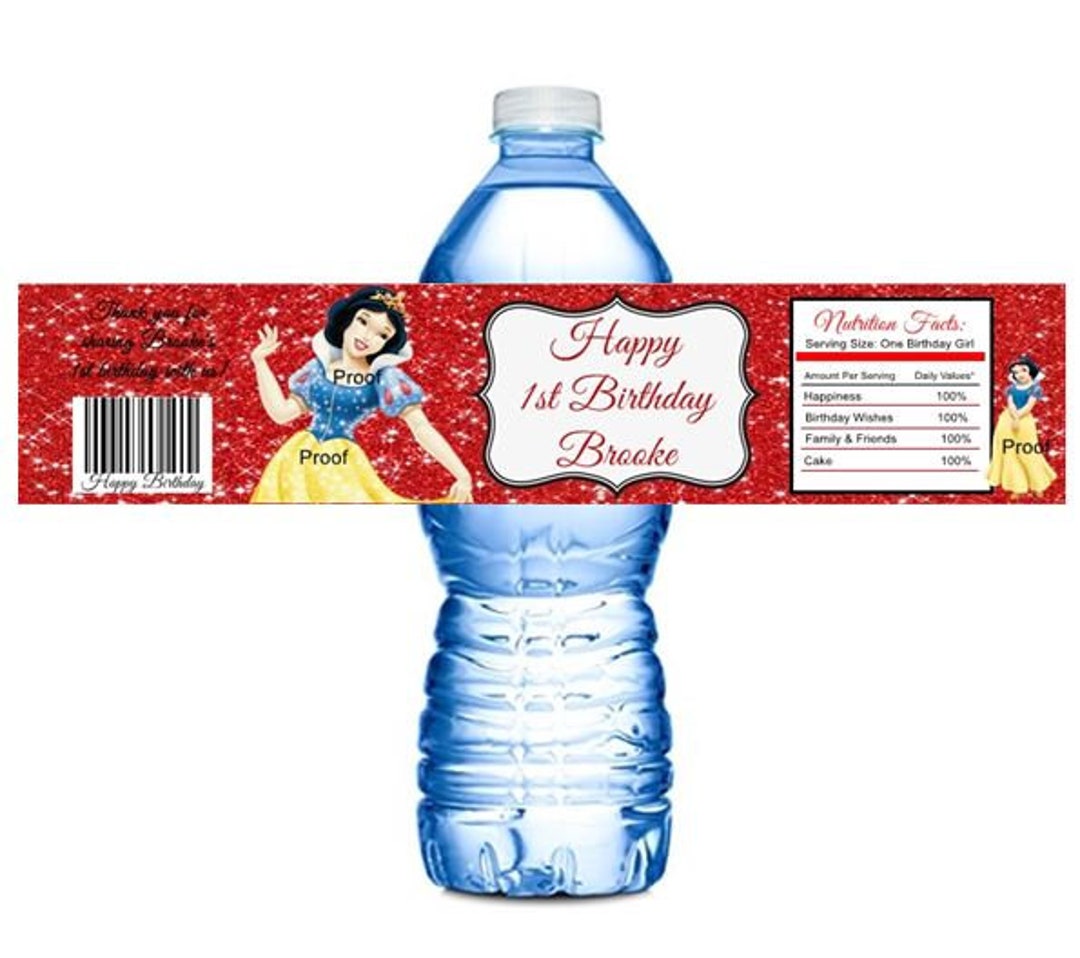 15 Snow White Water Bottle Wrappers Self Stick - Etsy