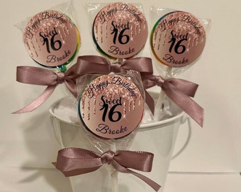 Your Theme Lollipop Labels, Custom Birthday Party Labels, Lollipop ...