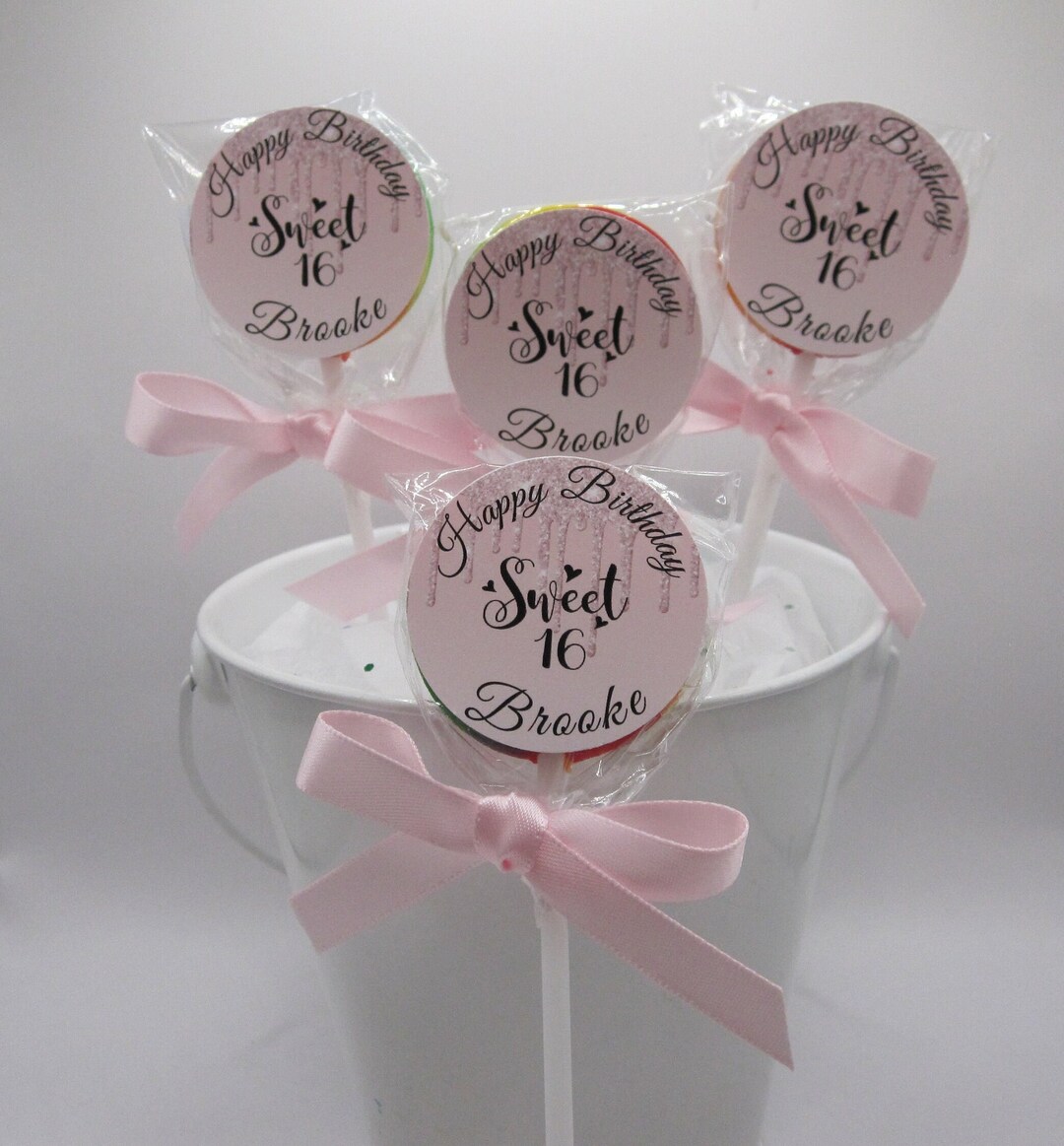 15 Sweet 16 Light Pink Personalized Birthday Lollipops. Lollipops Are ...