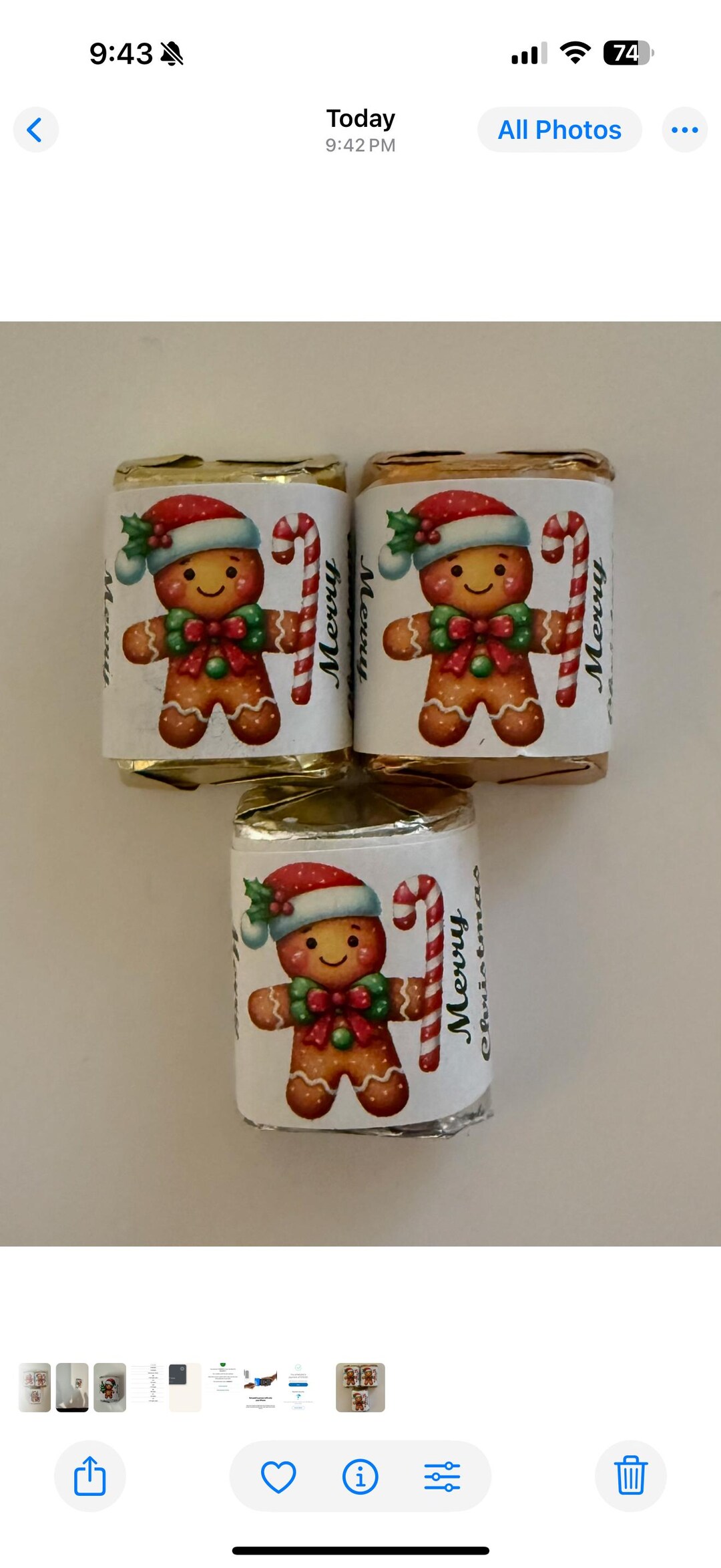 60 Gingerbread Man Christmas Candy Wrappers Favors - Etsy