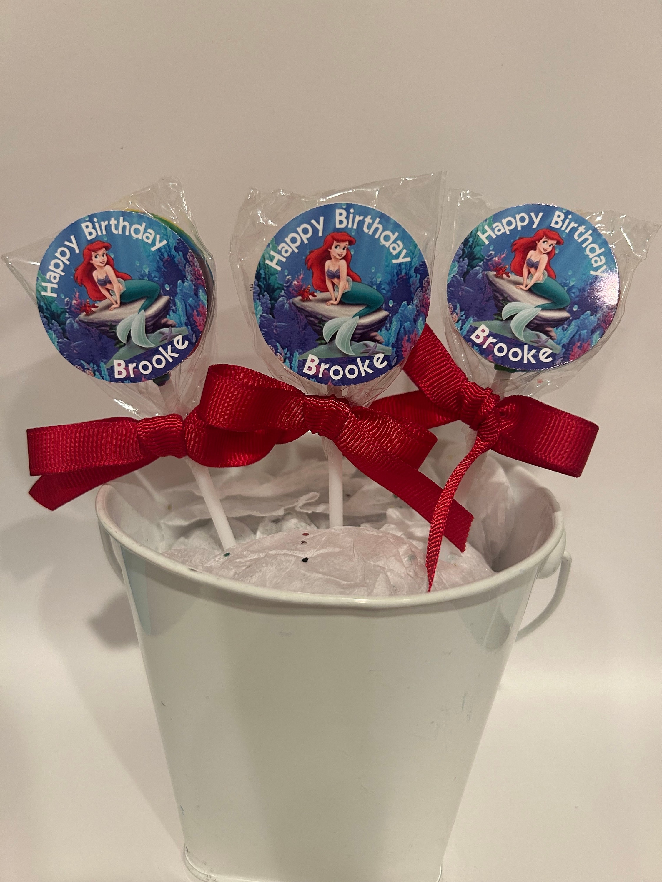 15 Little Mermaid Ariel Personalized Birthday Lollipops. Lollipops Are ...