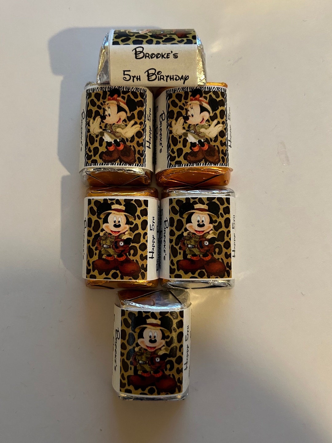 60 Mickey or Minnie Mouse Safari Birthday Candy Wrappers - Etsy