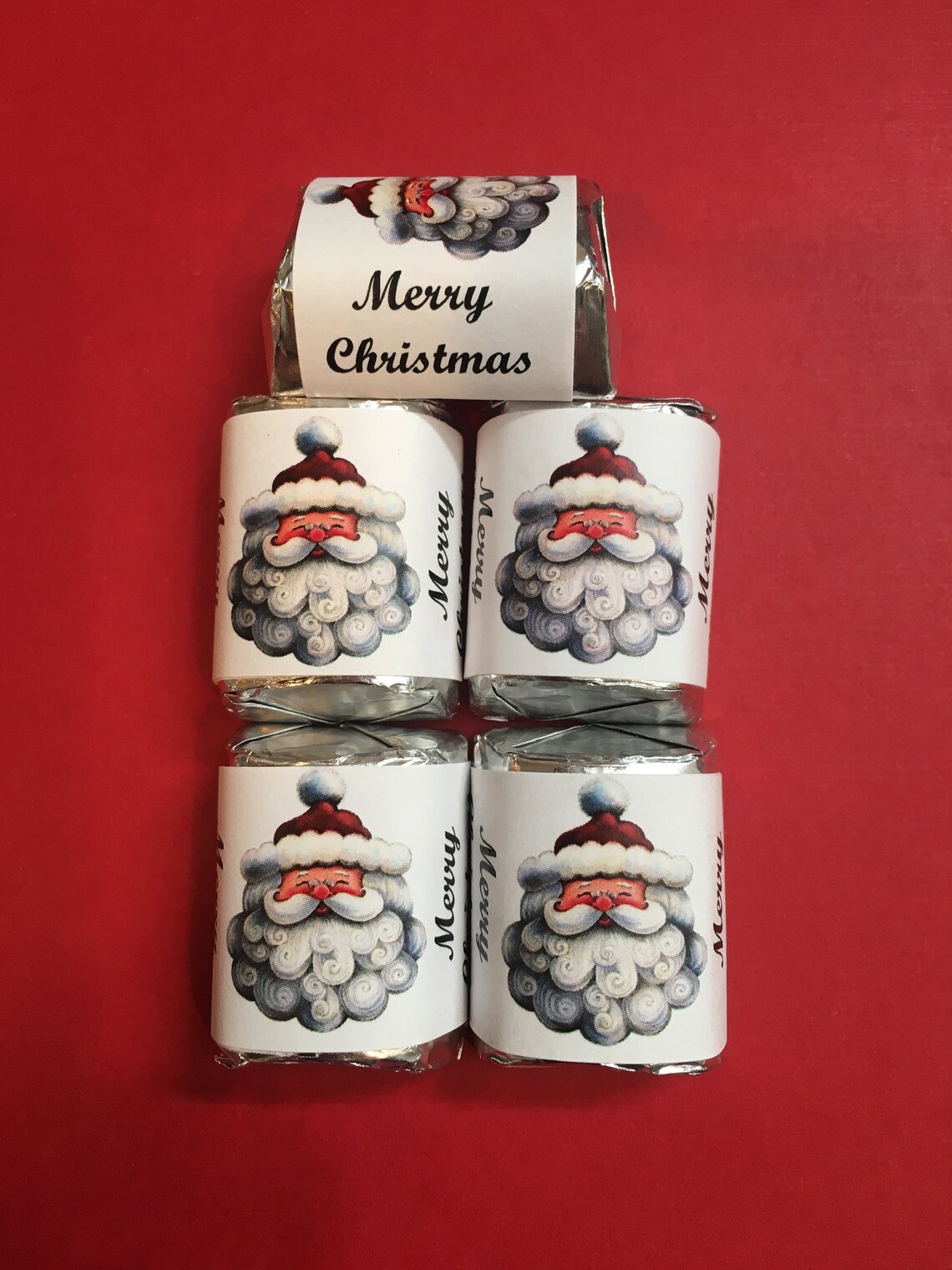 60 Santa Christmas Candy Wrappers Favors - Etsy