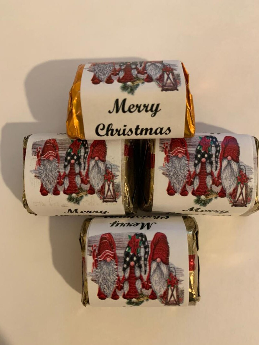 60 Gnome Christmas Candy Wrappers Favors - Etsy